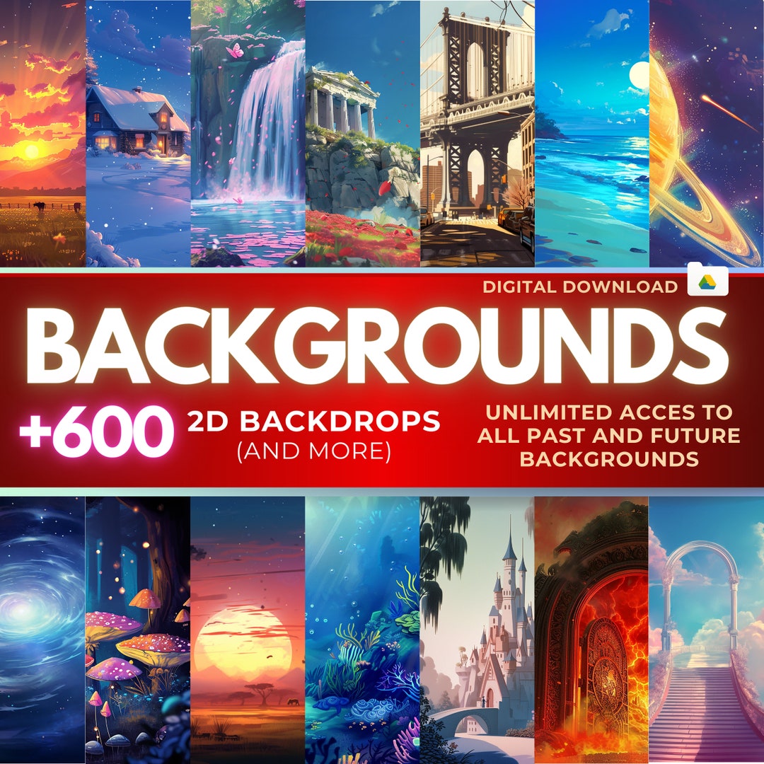 600+ Cartoon Backgrounds Bundle: Sublimation & Printable Backdrops ...