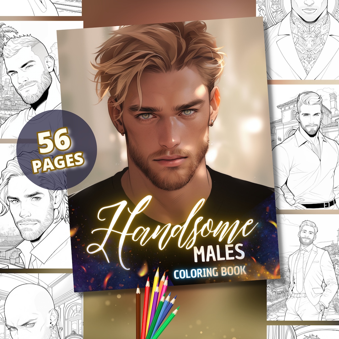 Handsome Men Coloring Book | 56 Captivating Portraits for Creativity ...