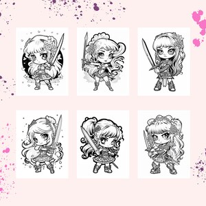 Chibi Warrior Kawaii Girls | 21 Coloring Pages for Girls, Coloring Book ...