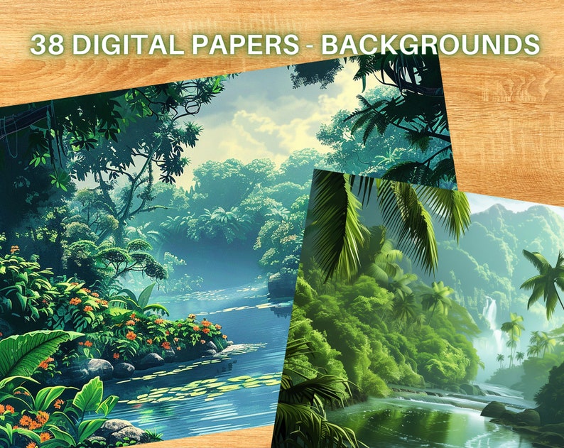 Jungle Digital Backgrounds Set 38 High Resolution Files for ...