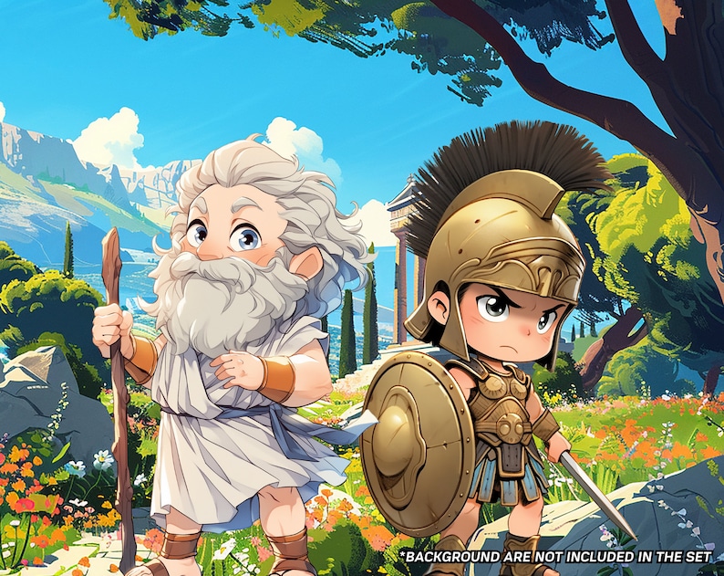 24 Greek Mythology Clipart Set for Scrapbooking & Paper Crafts Mythical ...