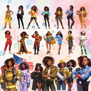 Black Women Careers Clipart: Watercolor Job Illustrations (PNG Digital ...