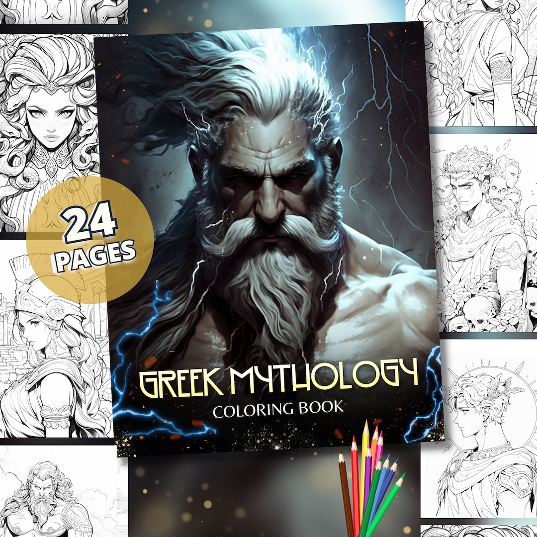Greek Mythology Vol.01, Coloring Pages for Adults | 24 Gods and ...
