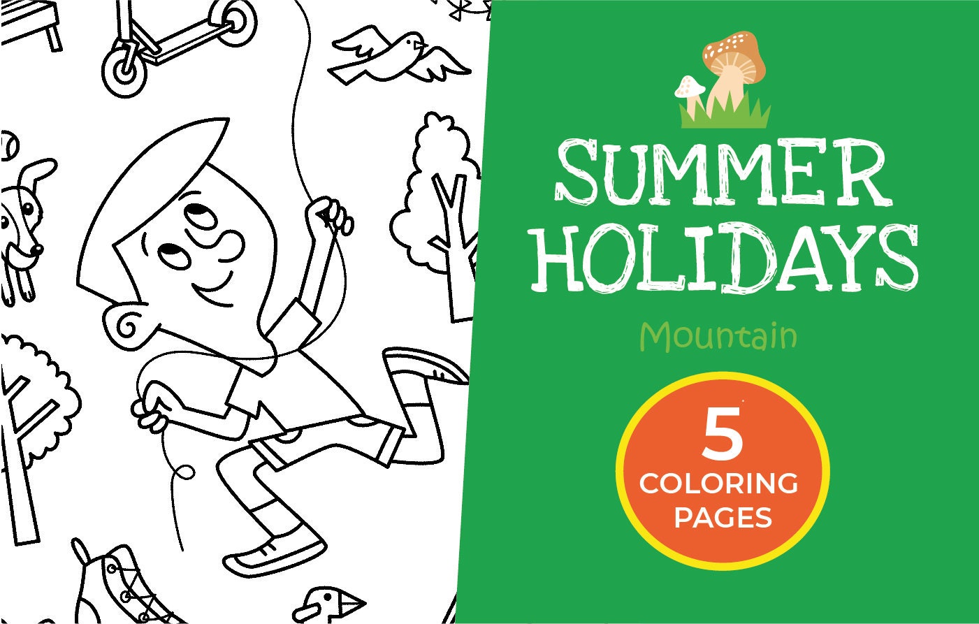 Summer Vacation Printable and Coloring Sheets, Instant Download. - Etsy