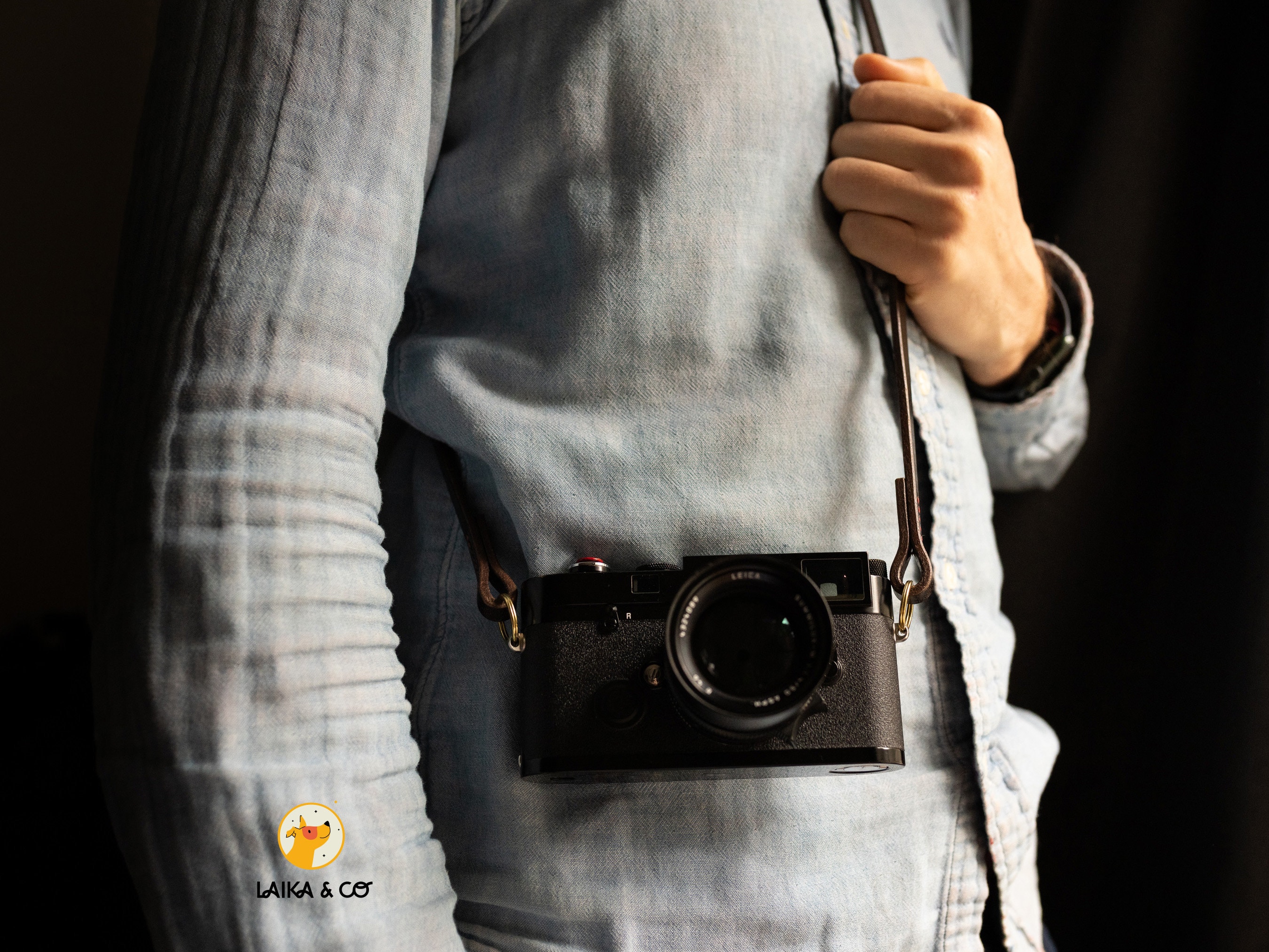 Strap on Leather Camera Strap / Minimal Stylish Camera Strap / Vintage ...