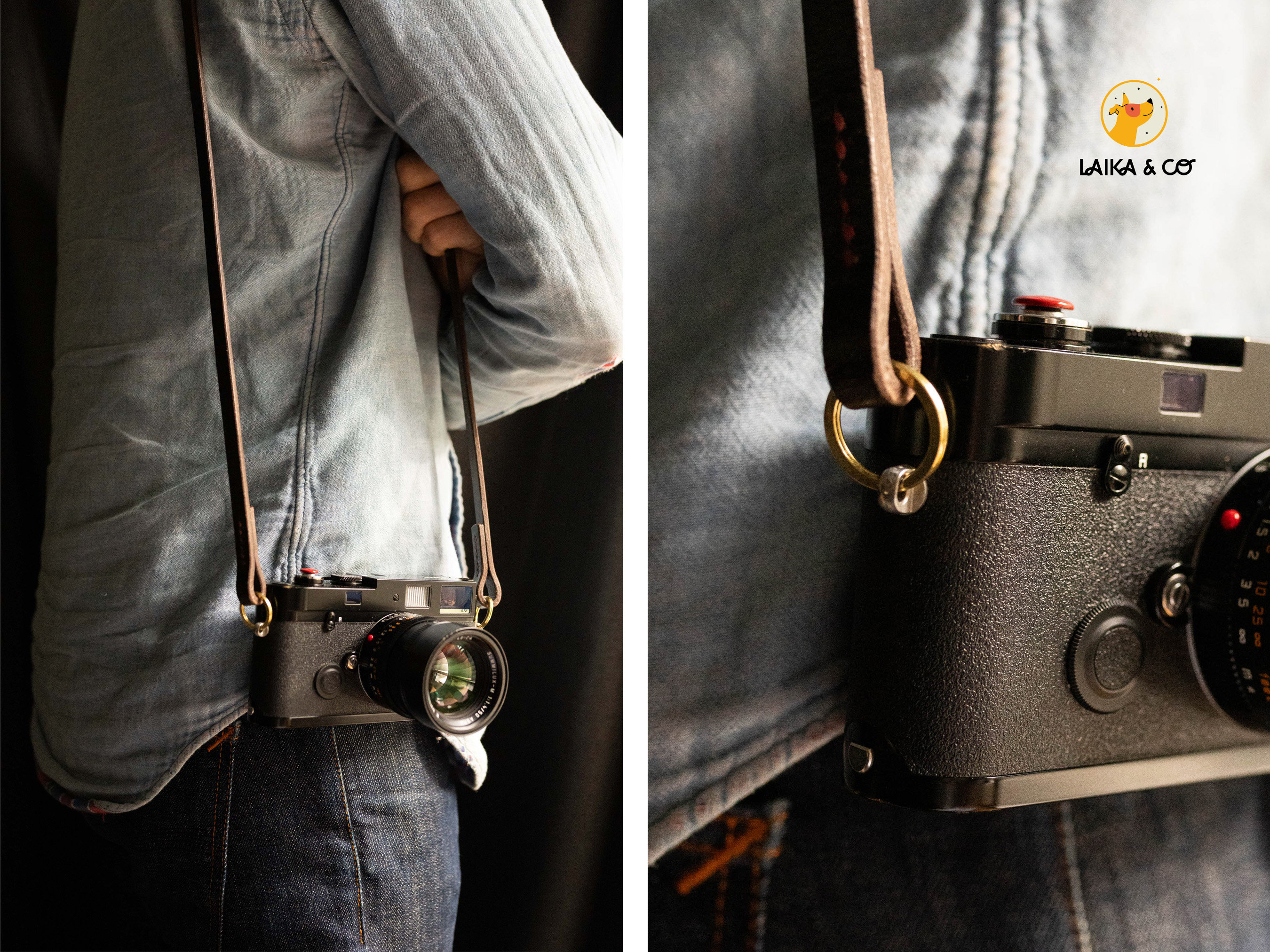 Strap on Leather Camera Strap / Minimal Stylish Camera Strap / Vintage ...