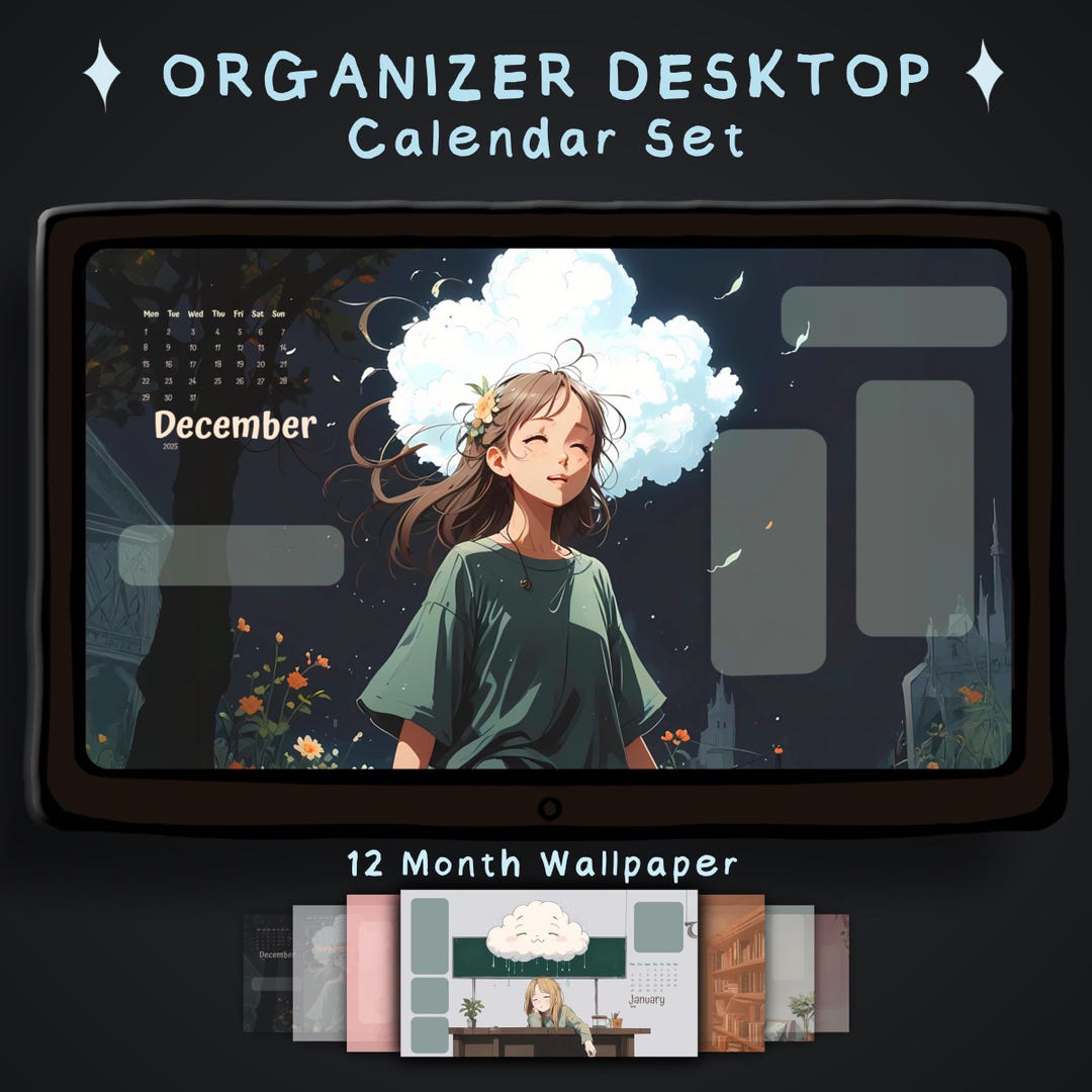 2025 Desktop Organizer Wallpaper Set Desktop, iPad Digital Wallpaper ...