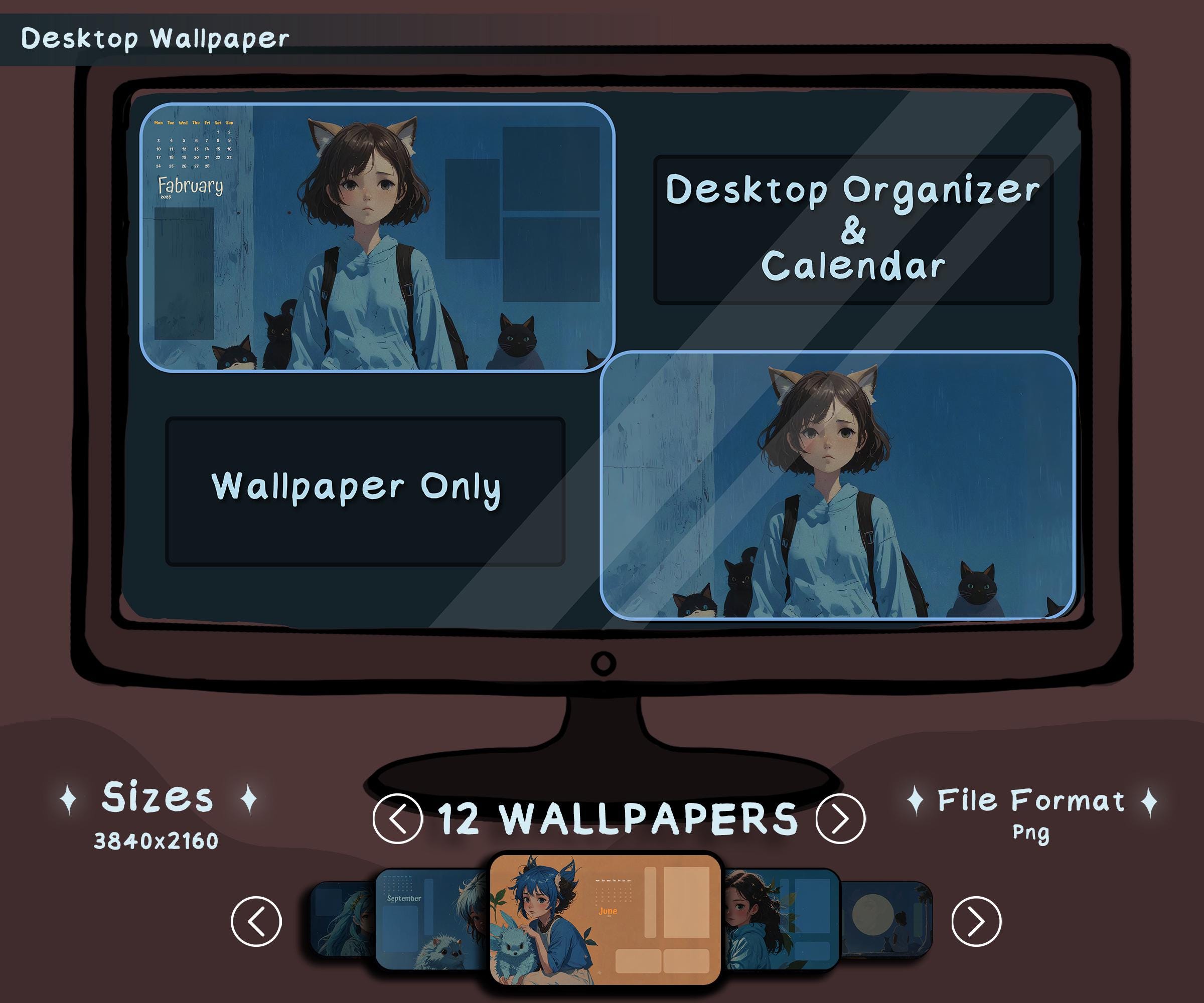 2025 Desktop Organizer Wallpaper Set, Desktop iPad Digital Wallpaper ...