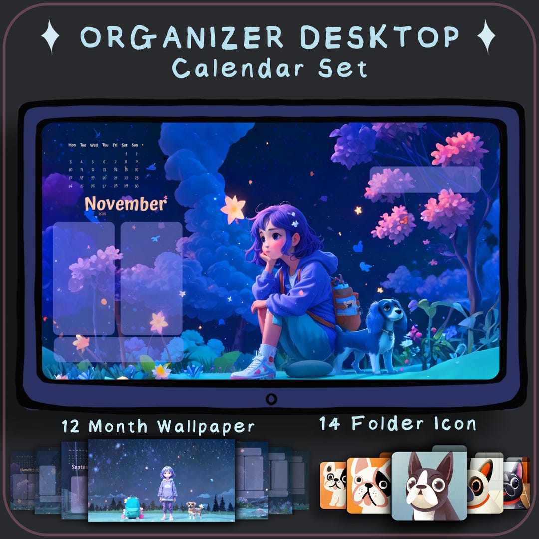 2025 Desktop Organizer Wallpaper Set Desktop, Tablet Digital Wallpaper ...