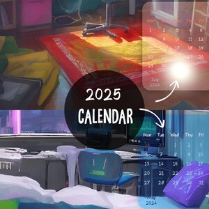 My Room 2025 Desktop Background Wallpaper Organizer & 12 Month Calendar ...