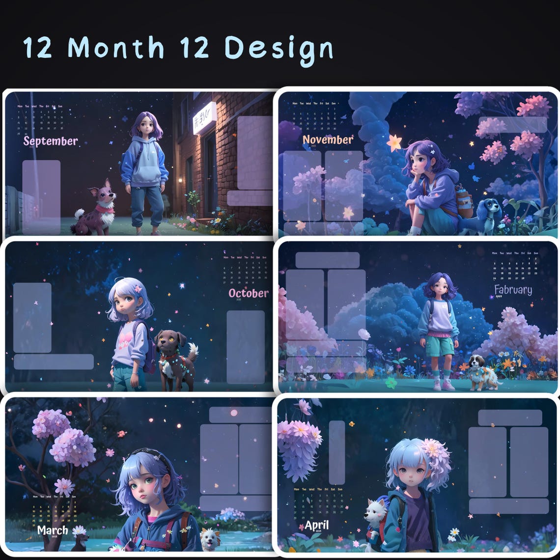 2025 Desktop Organizer Wallpaper Set Desktop, Tablet Digital Wallpaper ...