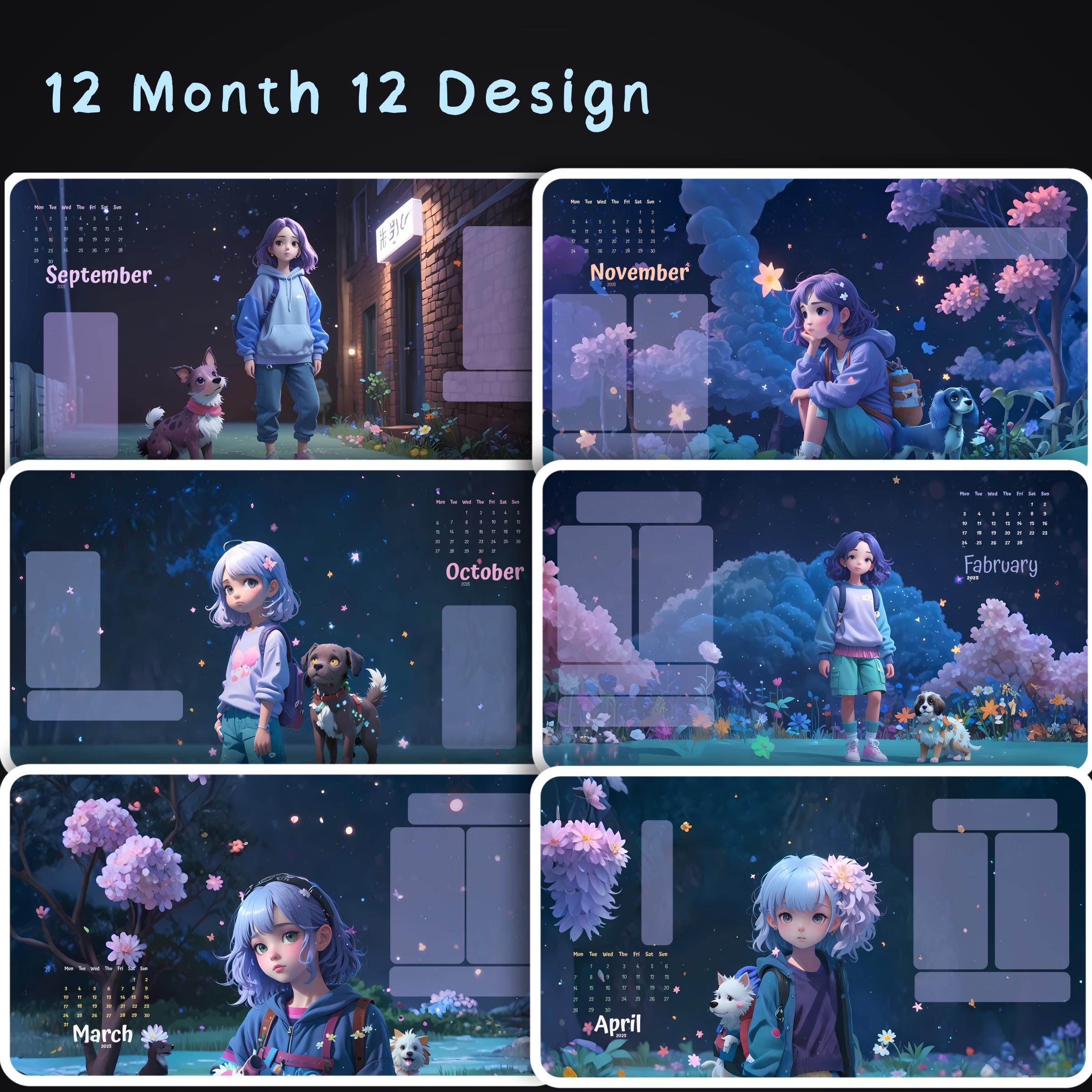 2025 Desktop Organizer Wallpaper Set Desktop, Tablet Digital Wallpaper ...