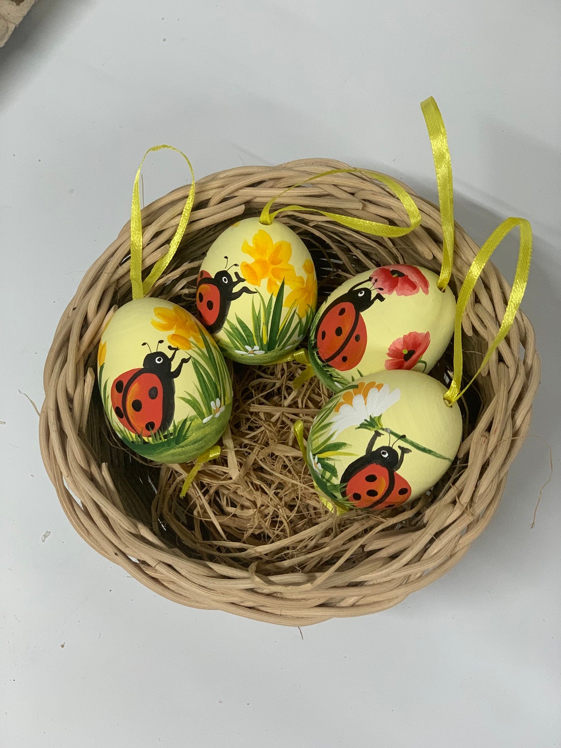 Bumblebee, Ladybug, Unique Egg Art Perfect for Easter and Beyond ...
