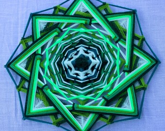 String Art Geometric String Art Green Mandala Yellow Green - Etsy