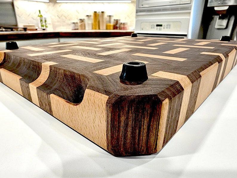 End Grain Cutting Board (geo Block Design), Butcher Block, Serving ...