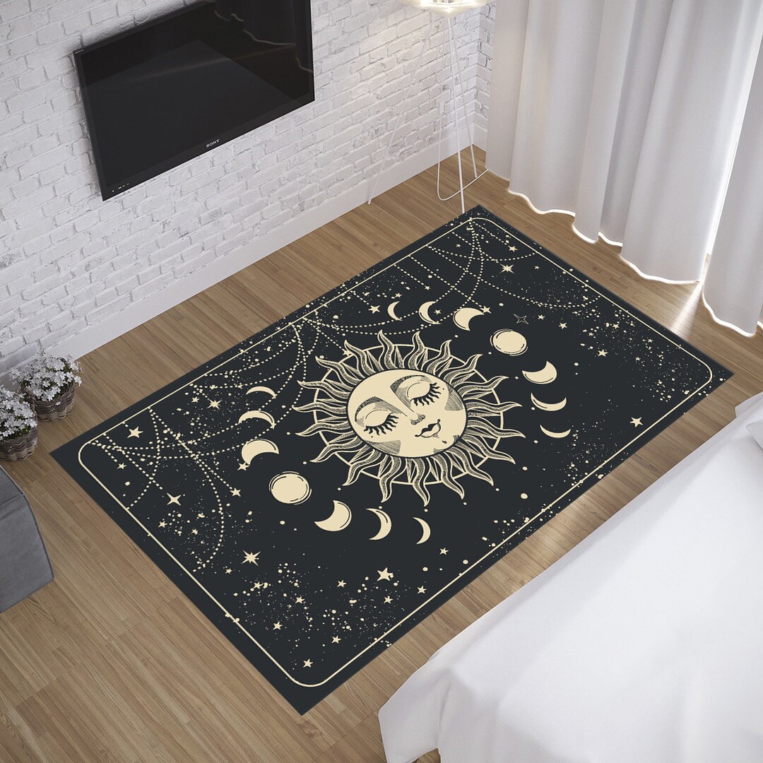 Sun and Moon Rug Space Rug Star Rug Celestial Rugmoon - Etsy