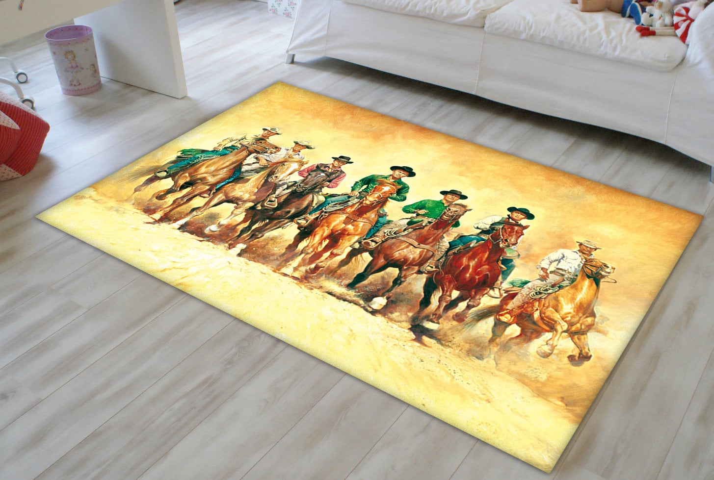 Western Rug, Wild West, Cowboy Rug, Horse Rug, Poster Rug,old Style ...
