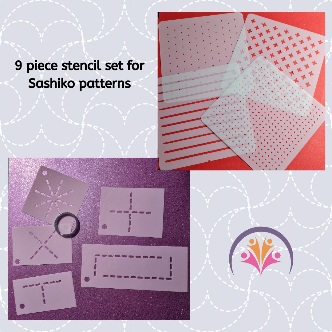 9 Sashiko Stencil Set All the Basic Stencils You Need - Etsy