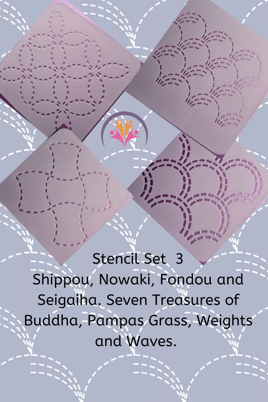 Traditional Sashiko Stencils Set of 4 - Etsy