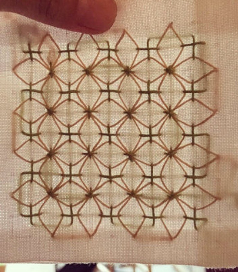 A Sashiko Pattern for Hydrangea Stitched in the Hitomezashi Style. - Etsy