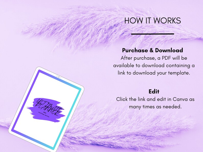Editable Ultimate Planner | Canva Template | Purple Ocean Planner for ...