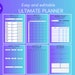 Editable Ultimate Planner | Canva Template | Purple Ocean Planner for ...