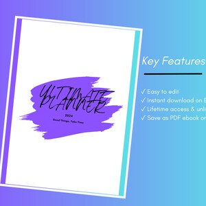 Editable Ultimate Planner | Canva Template | Purple Ocean Planner for ...