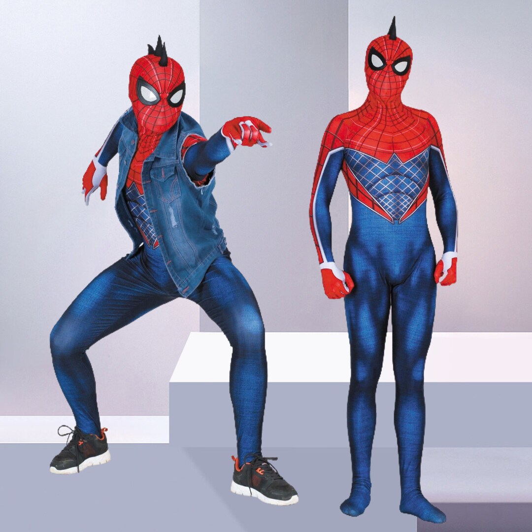 Spider-punk Spider-man Costumes Halloween Zentai Jumpsuit for - Etsy