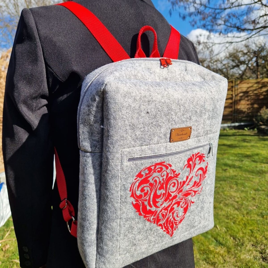 Backpack, Felt, Large Inner Pocket, Gift, - Etsy