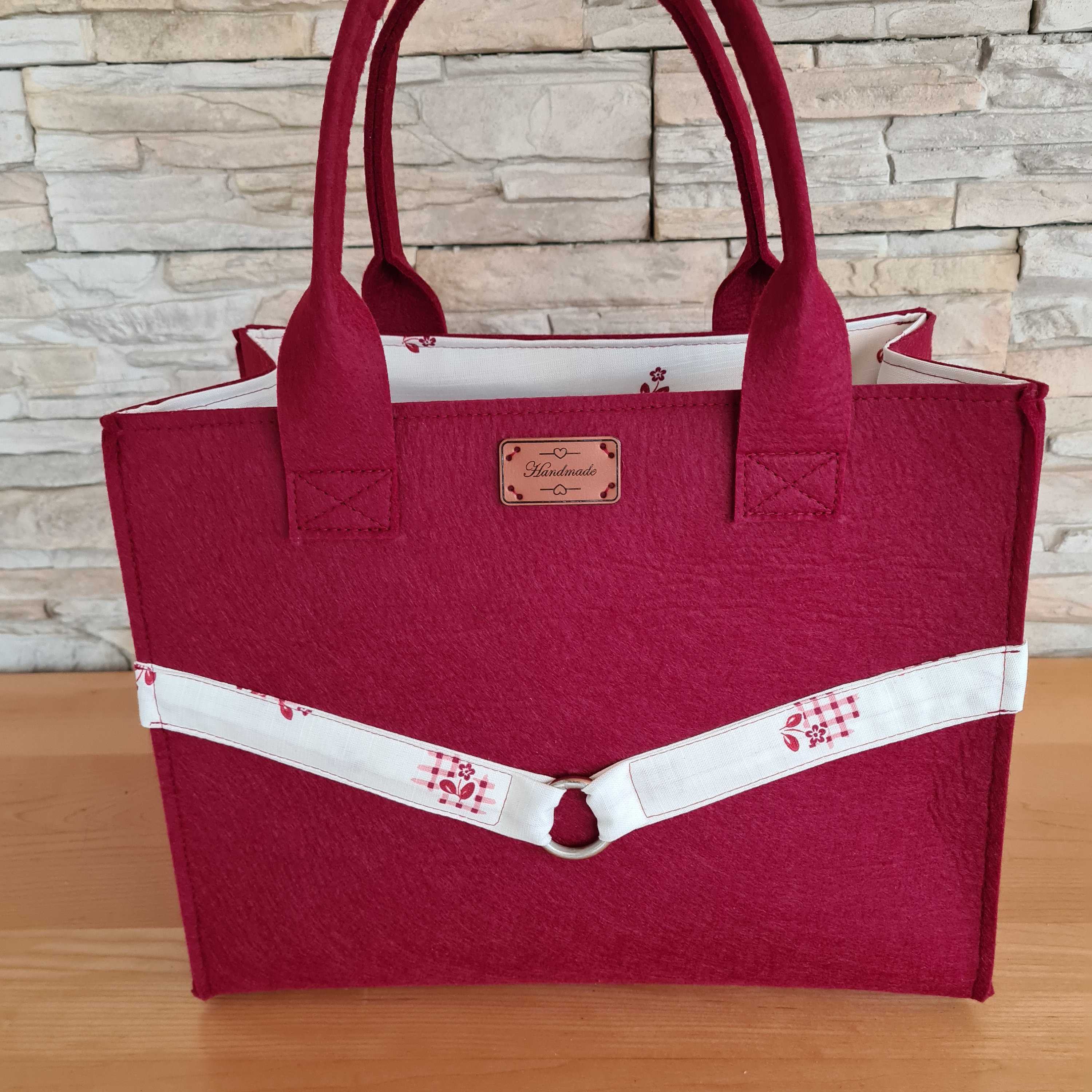 Felt Bag Lined Wine Red, Shopper Bag, Handbag, Shoulder Bag, Office Bag ...