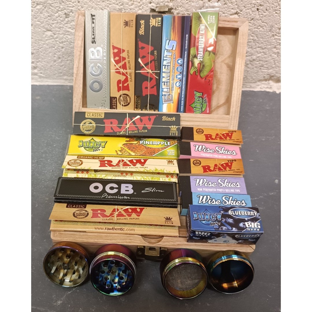 Wooden Rolling Box Rolling Papers Rolling Tips Smell Proof Tube Wise ...