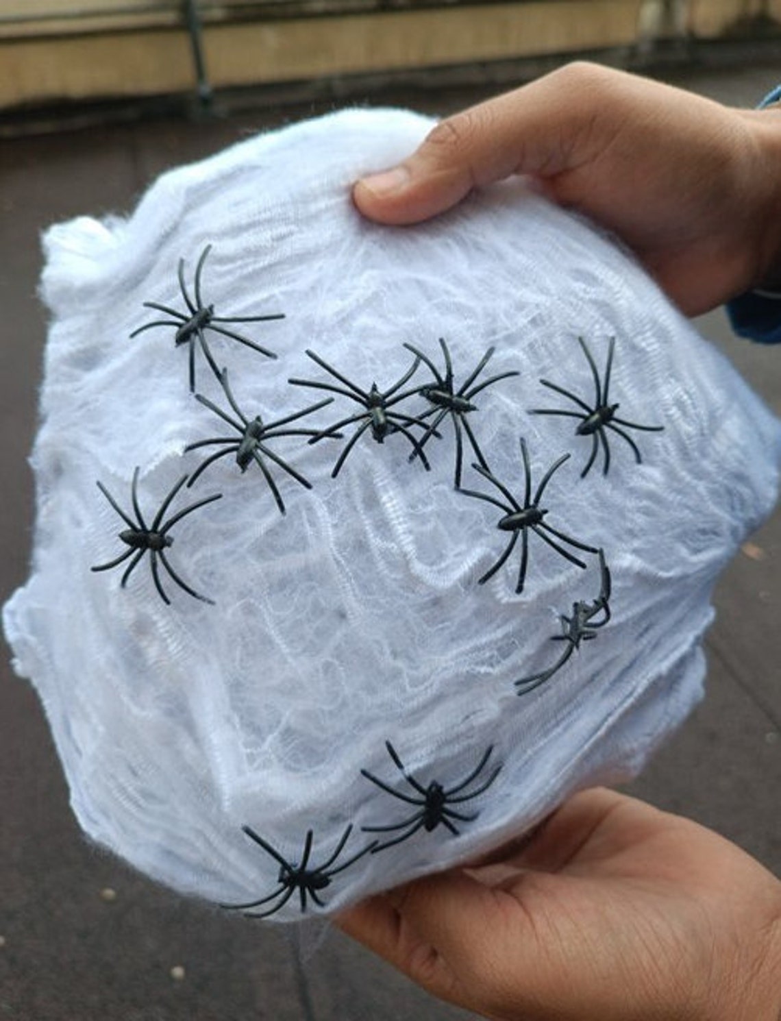Halloween Spider Web Party Stretchable Haunted House 10 Spider ...