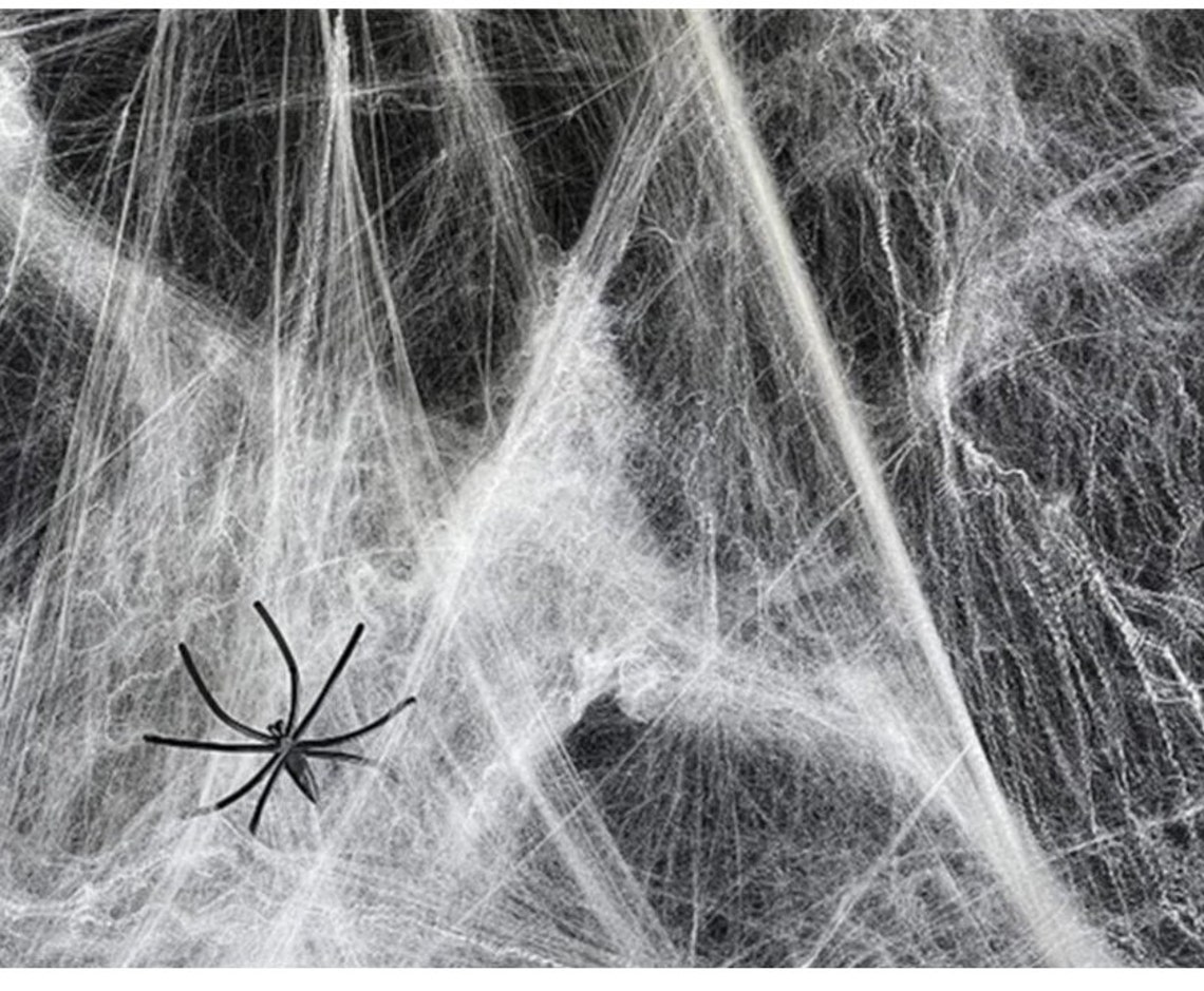 Halloween Spider Web Party Stretchable Haunted House 10 Spider ...