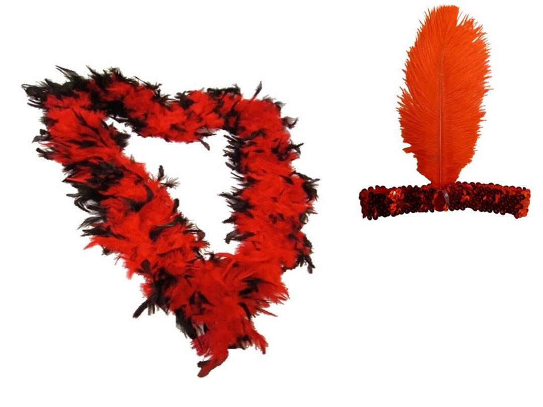 Feather Boa Fancy Dress Marabou Costume Trim Fluffy Flapper Headband ...