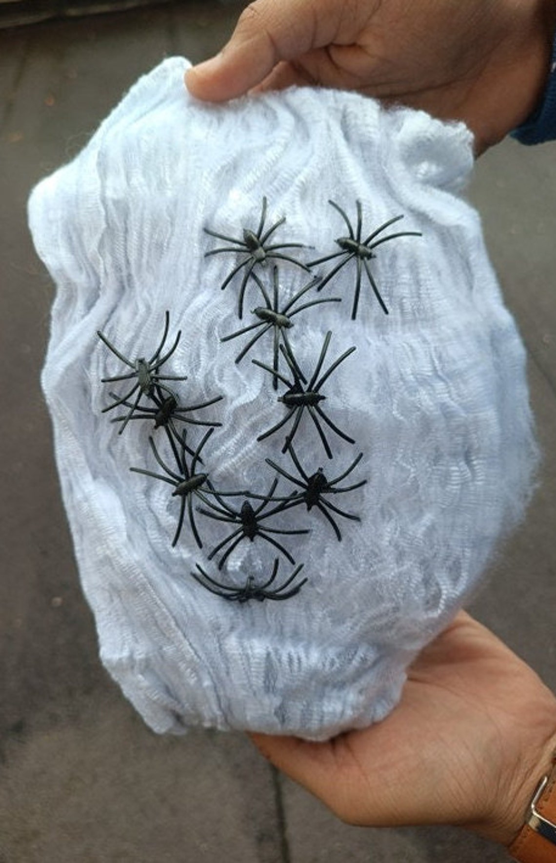 Halloween Spider Web Party Stretchable Haunted House 10 Spider ...