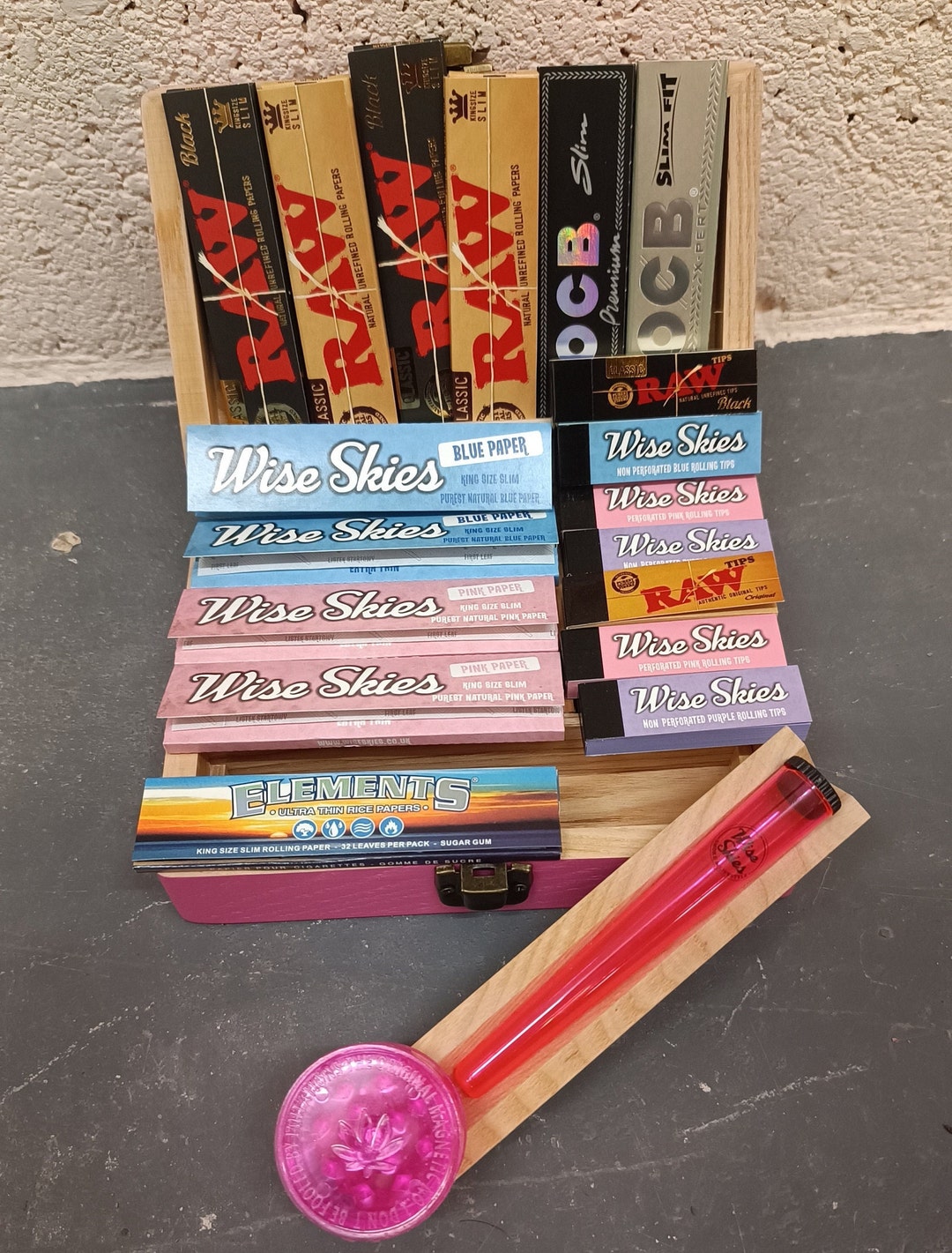 Pink Wooden Rolling Box Small Storage Organizer RAW OCB Wise - Etsy