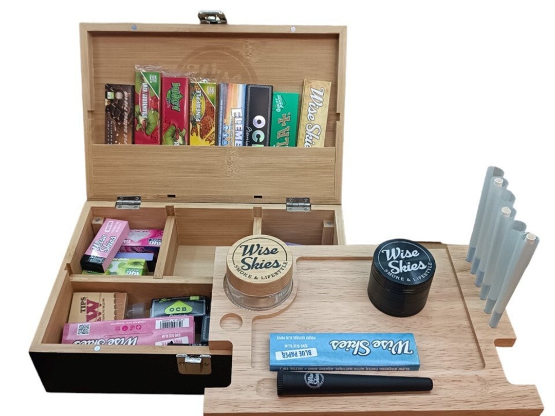 Wise Skies Black Rolling Box Set Black Paper Tips Set Best Product All ...