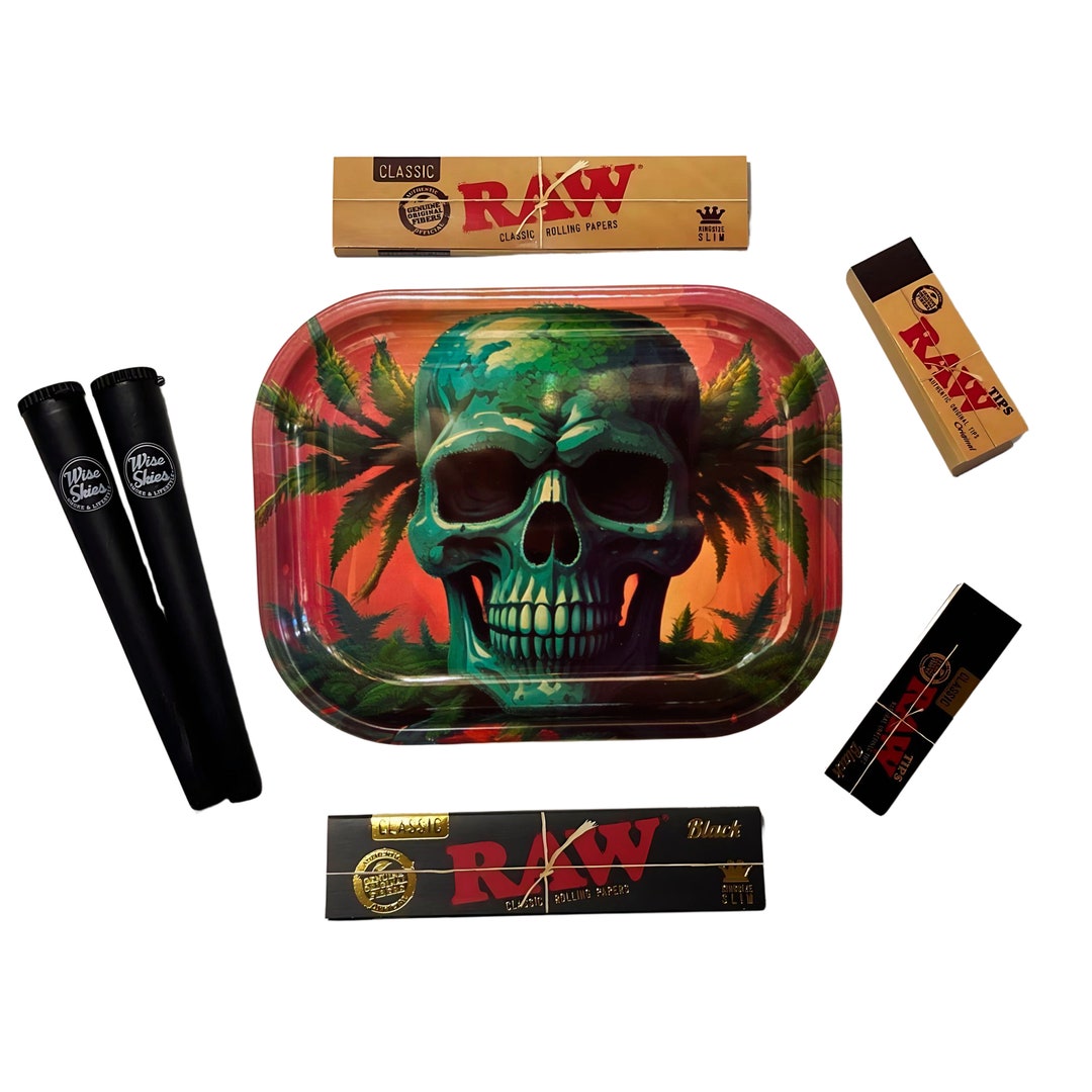 Skull Rolling Tray Set Rolling Papers Tips Doob Tube With More ...