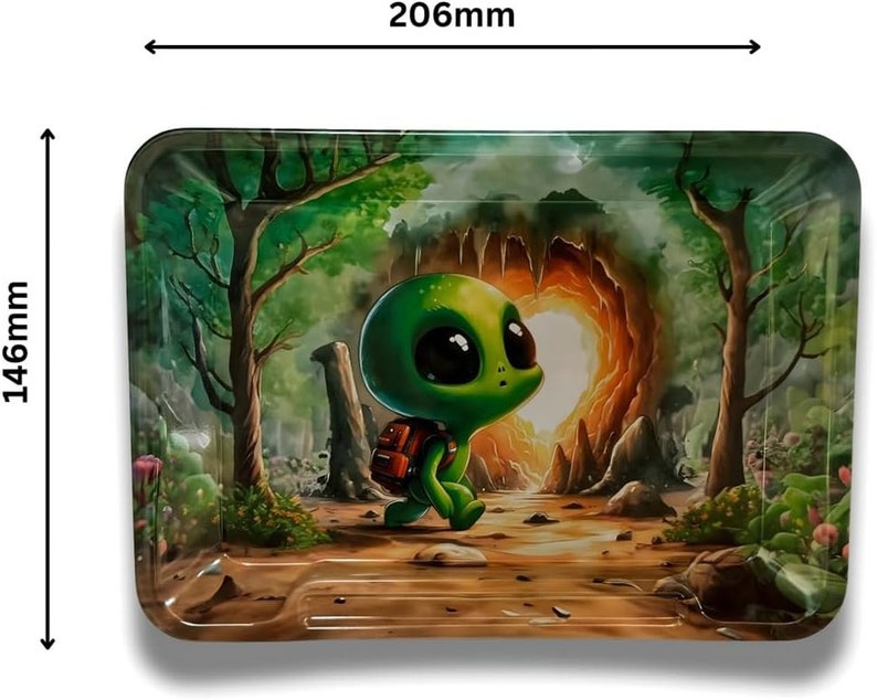 Cute Alien Rolling Tray Gift Set Rolling Papers RAW Tips Bundle Gift ...