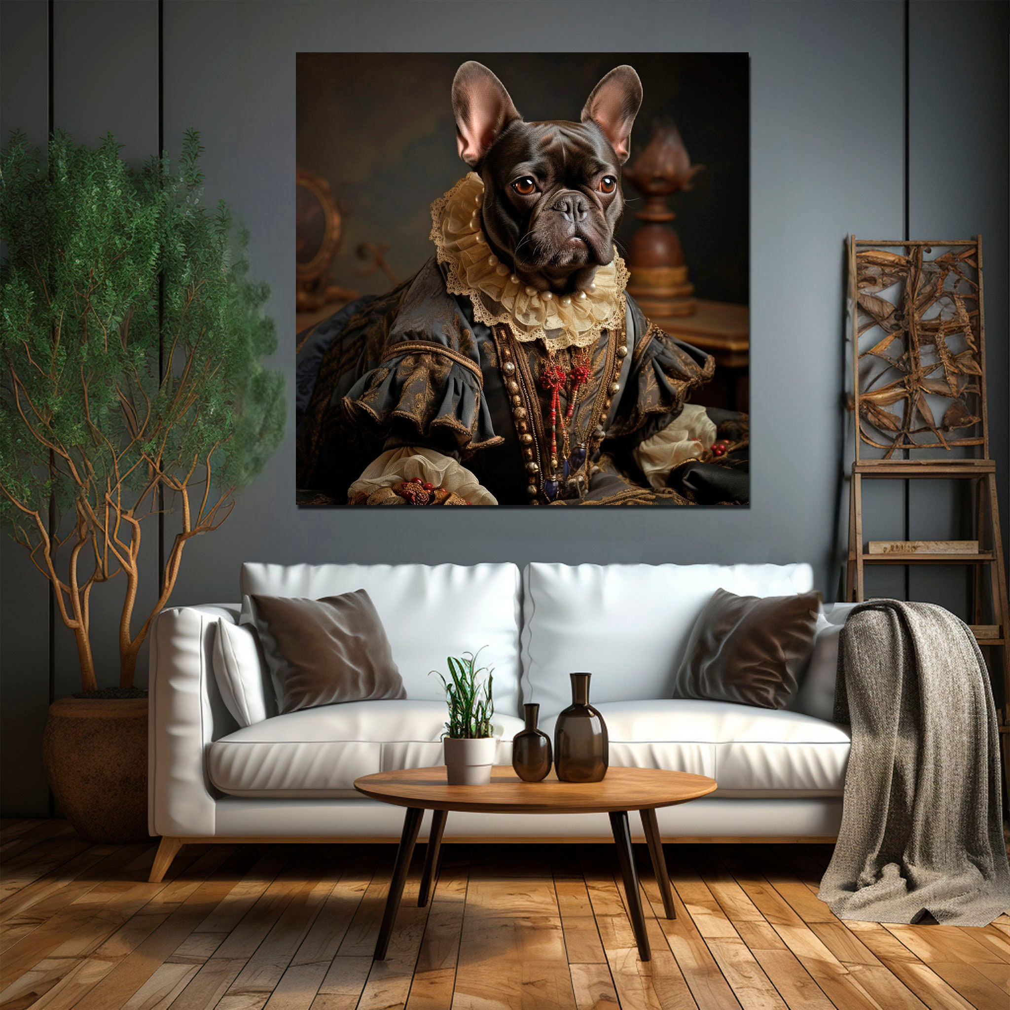 French Bulldog Custom Portrait French Bulldog Personalized Gift French ...
