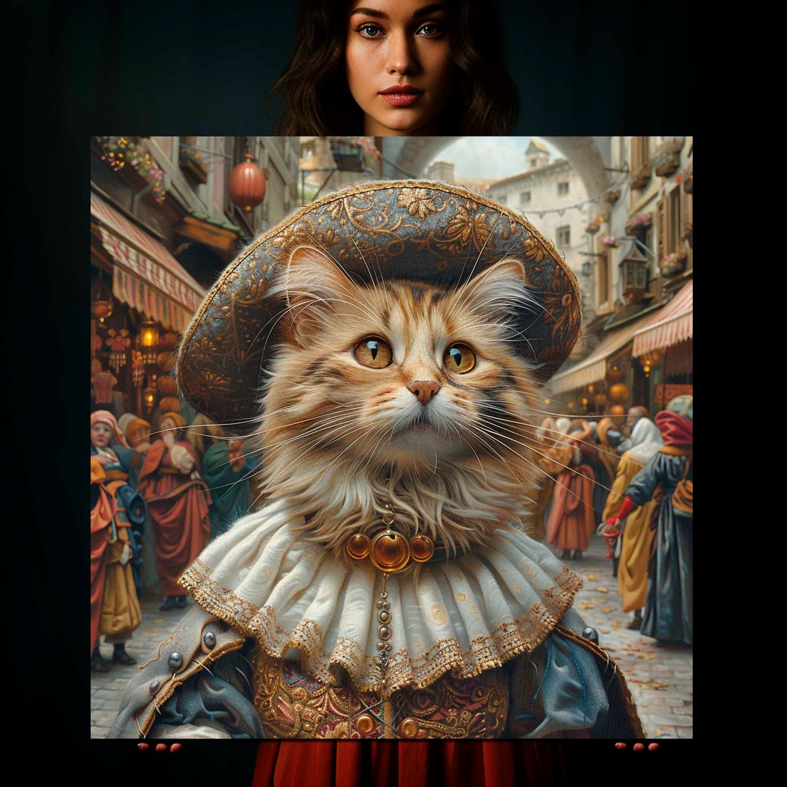Custom Cat Portrait, Regal Cat Portrait, Pop Cat Portrait, Renaissance ...