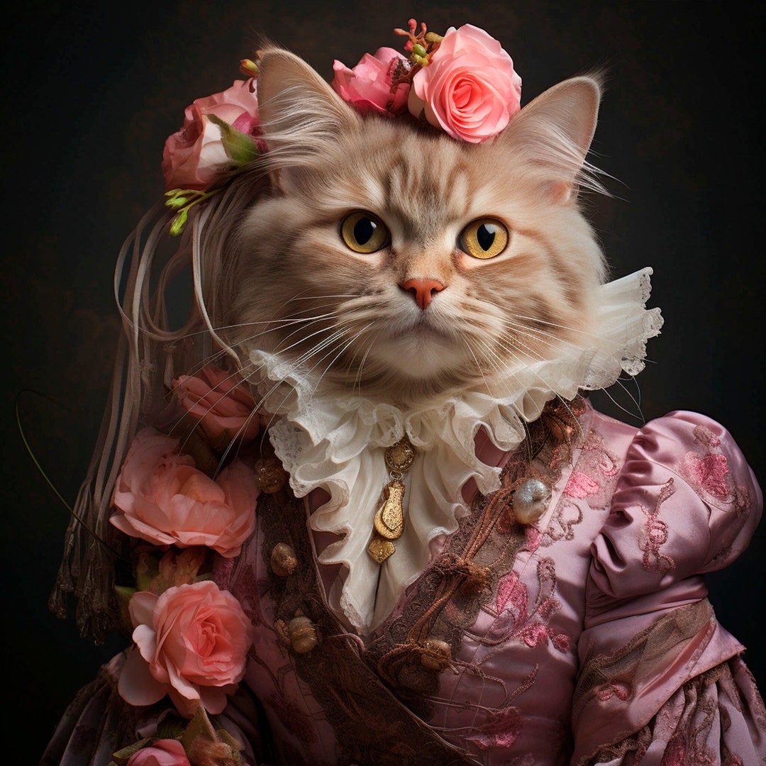 Custom Cat Portrait From Photo Framed Canvas Customized Gift for Cat ...