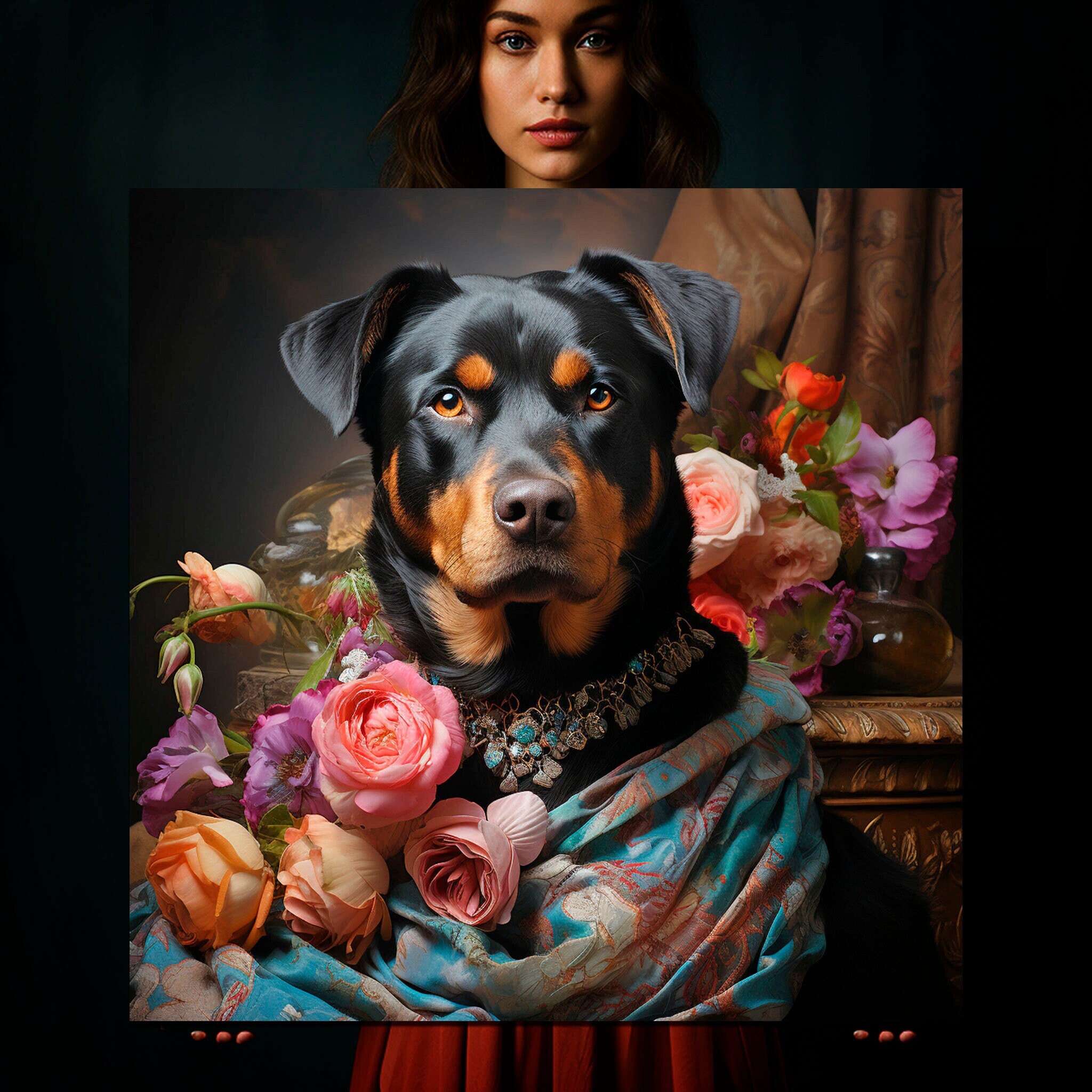 Rottweiler Personalized Gift Rottweiler Custom Portrait Rottweiler Art ...