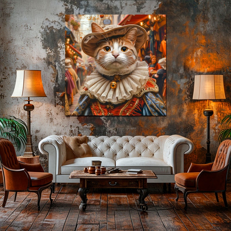 Custom Cat Portrait, Regal Cat Portrait, Pop Cat Portrait, Renaissance ...