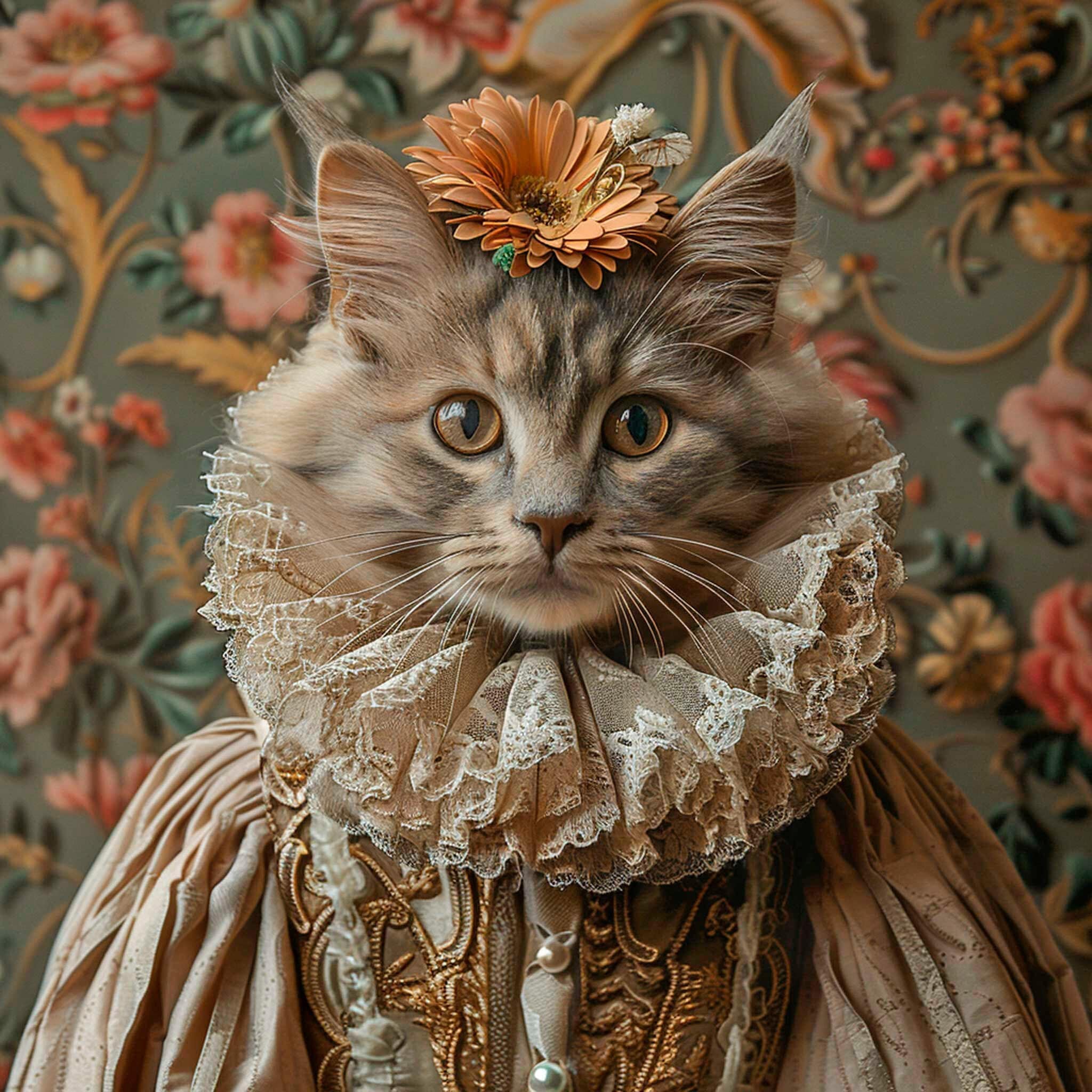 Custom Cat Portrait, Regal Cat Portrait, Pop Cat Portrait, Renaissance ...