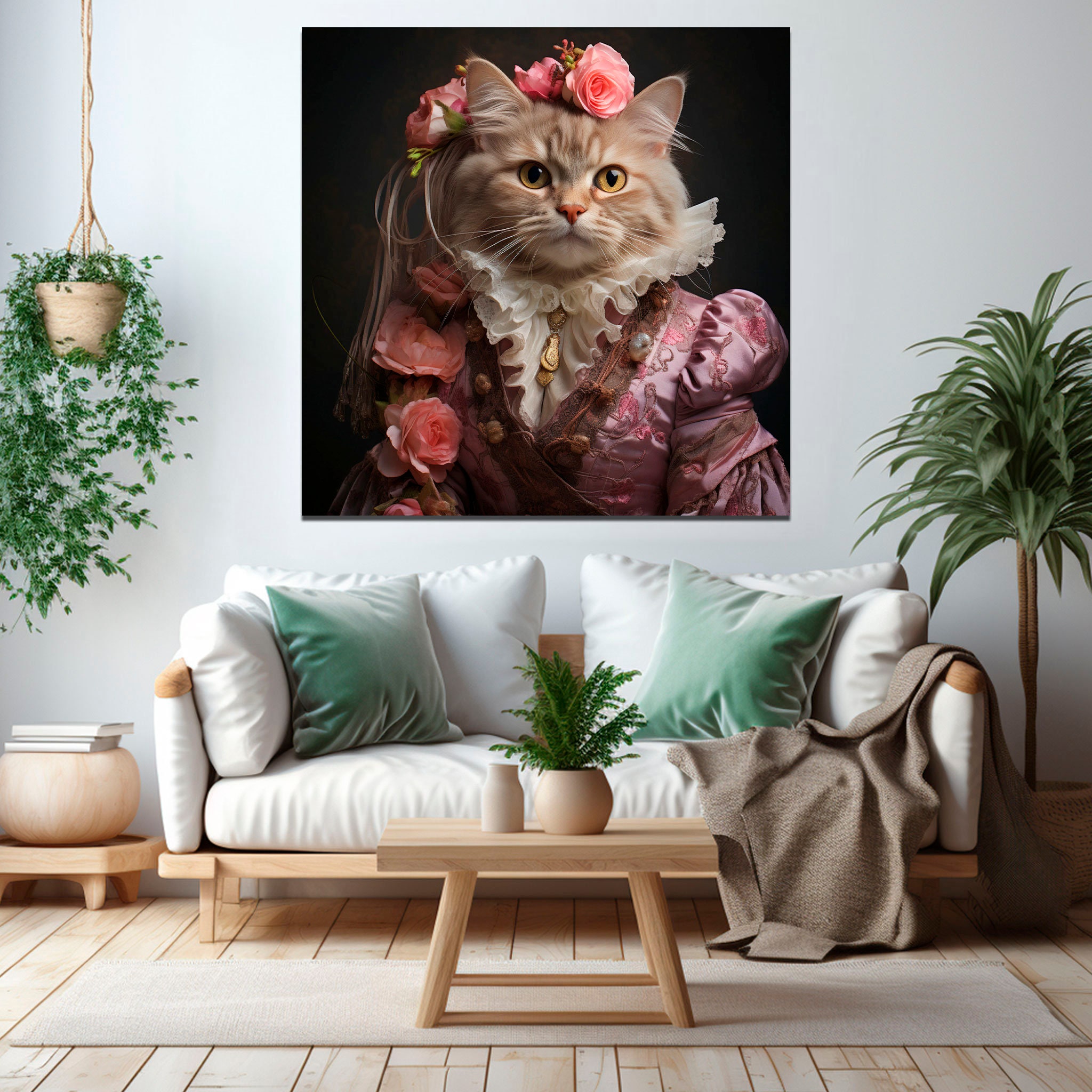 Custom Cat Portrait From Photo Framed Canvas Customized Gift - Etsy