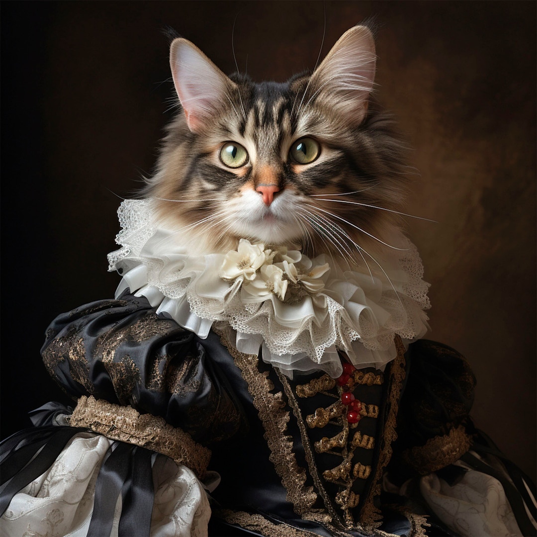 Custom Cat Portrait, Regal Cat Portrait, Pop Cat Portrait, Renaissance ...