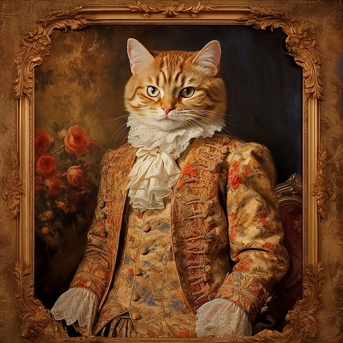 Custom Cat Portrait, Regal Cat Portrait, Pop Cat Portrait, Renaissance ...
