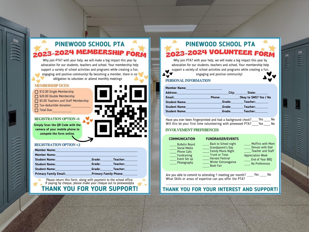 PTA / PTO Form Flyer, PTA Form Flyer, Membership Form, Volunteer Form ...