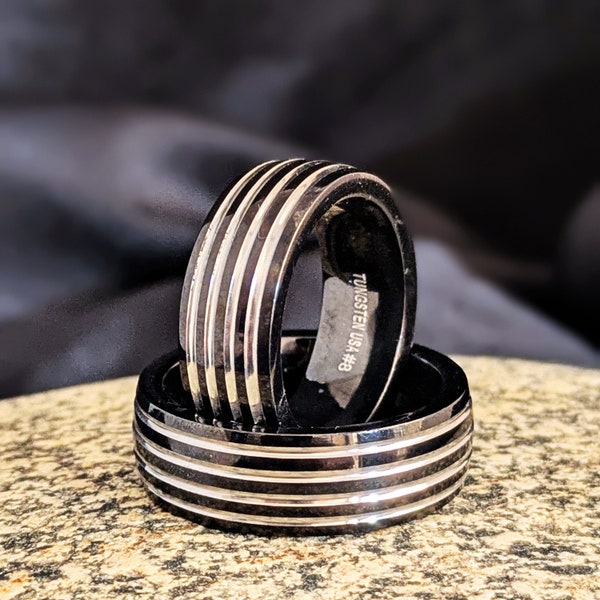 Damascus and Lava Stone Beads Bracelet, Bracelet for Men Elastic ...